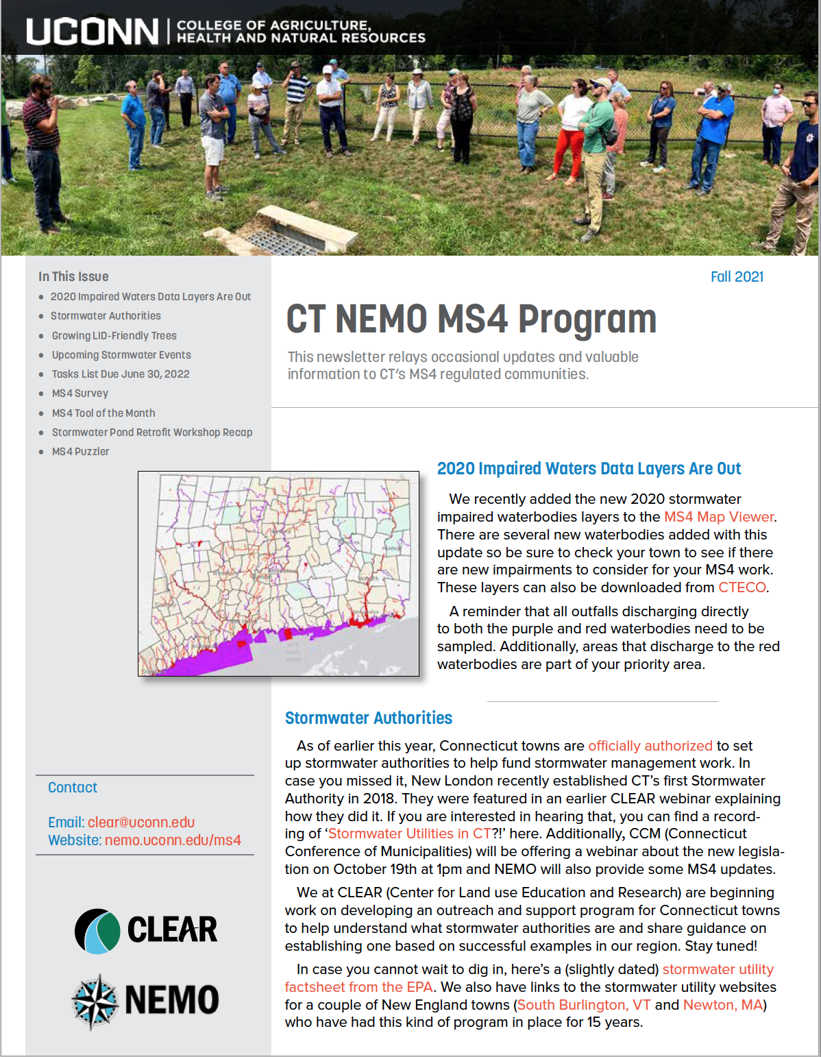 Fall 2021 MS4 Newsletter is here! | CT NEMO Program
